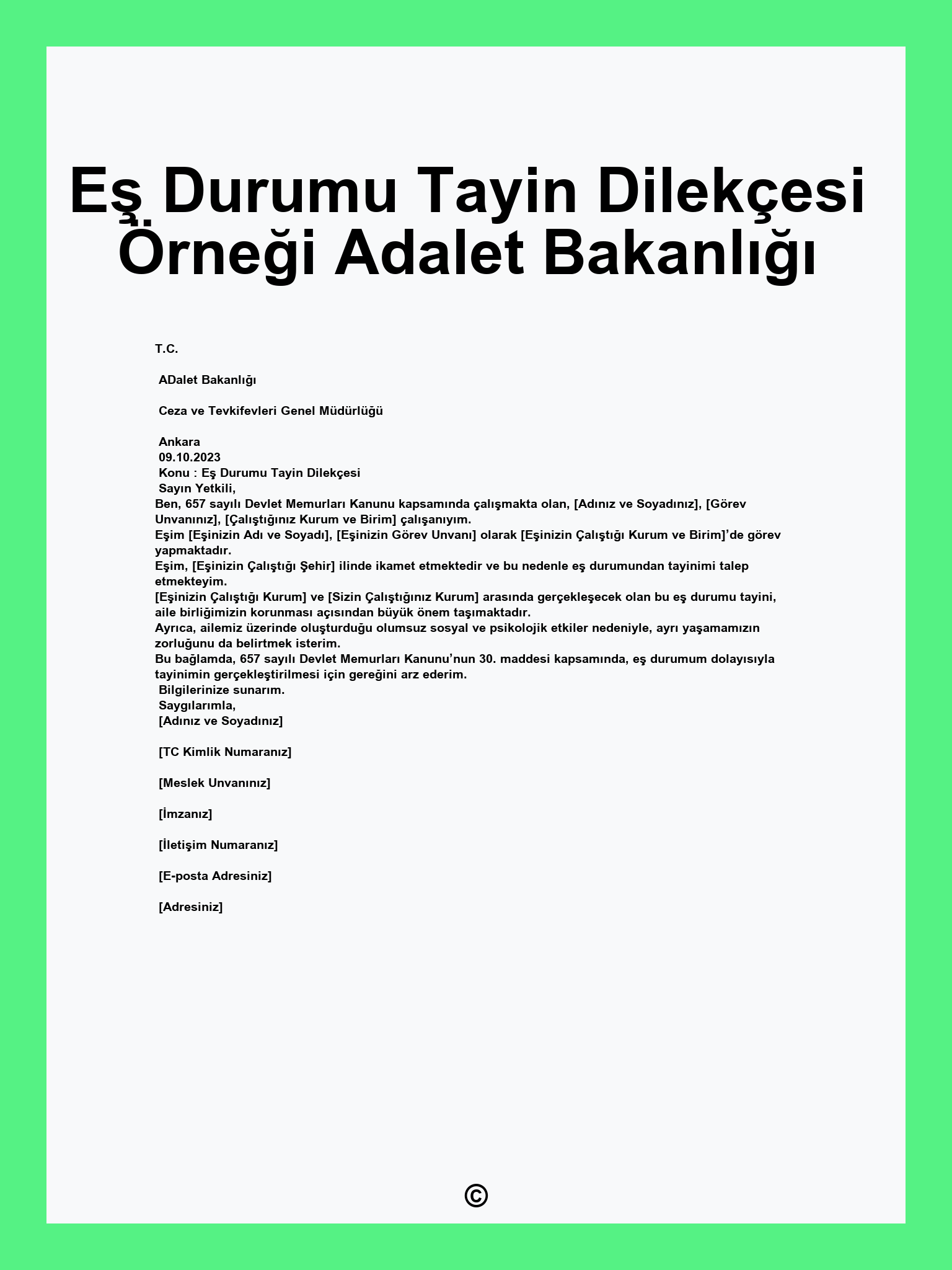 Eş Durumu Tayin Dilekçesi Örneği Adalet Bakanlığı Eş Durumu Tayin Dilekçesi Örneği Adalet Bakanlığı